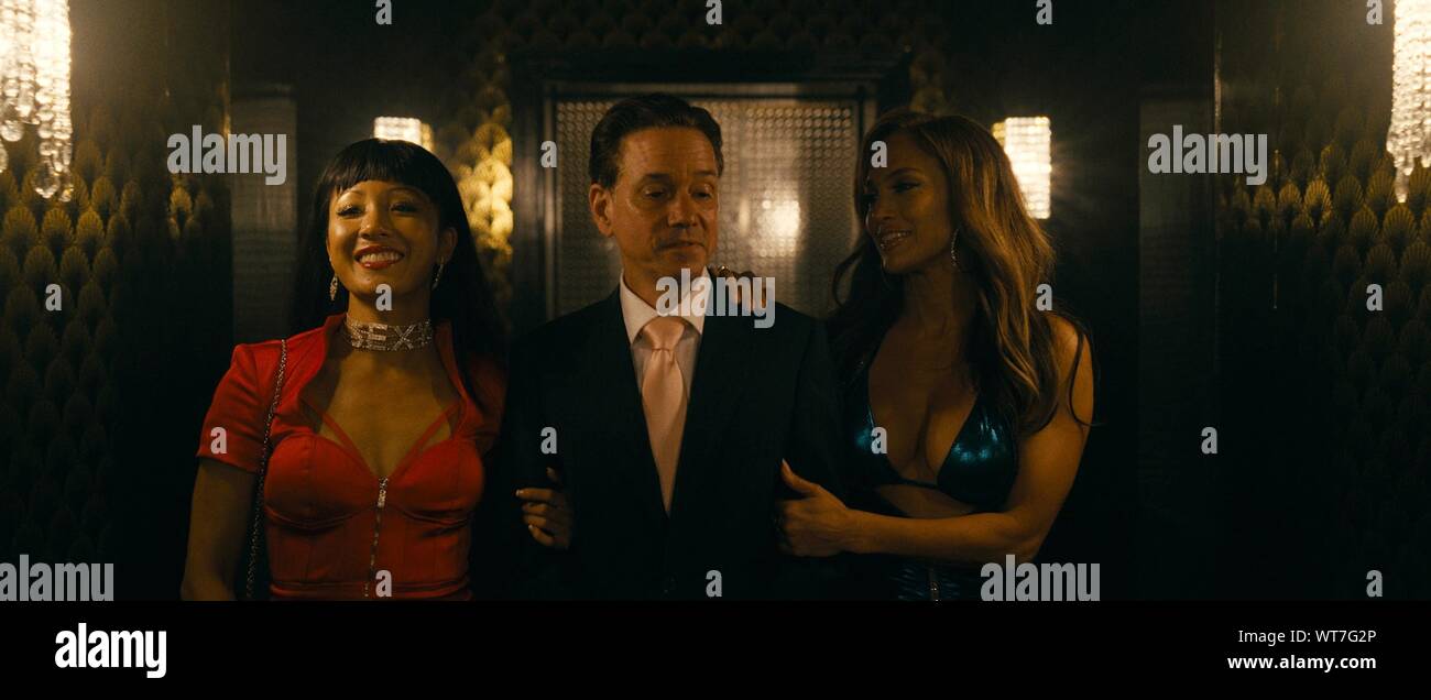 HUSTLERS, from left: Constance Wu, Frank Whaley, Jennifer Lopez, 2019. © STX Entertainment ...