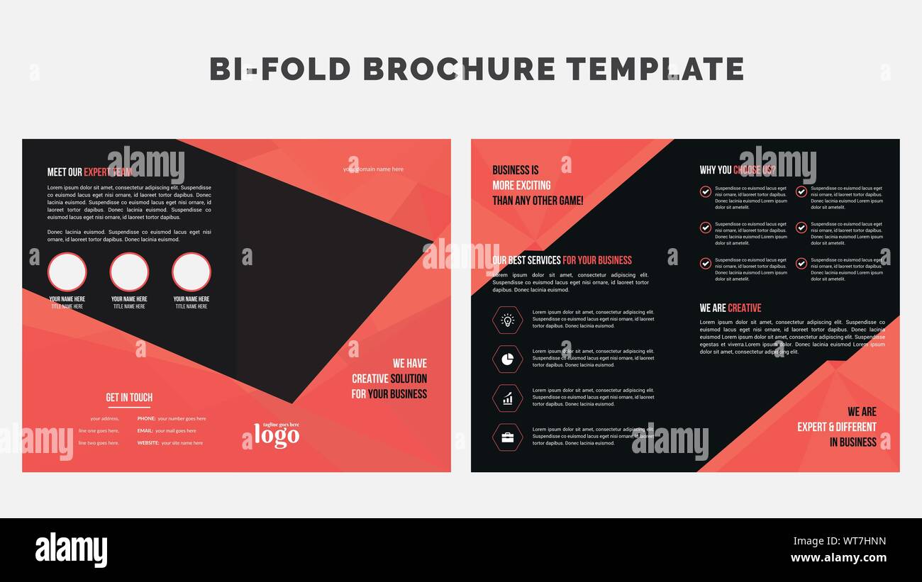 Bi fold Brochure Design Template for any type of corporate use Stock ...