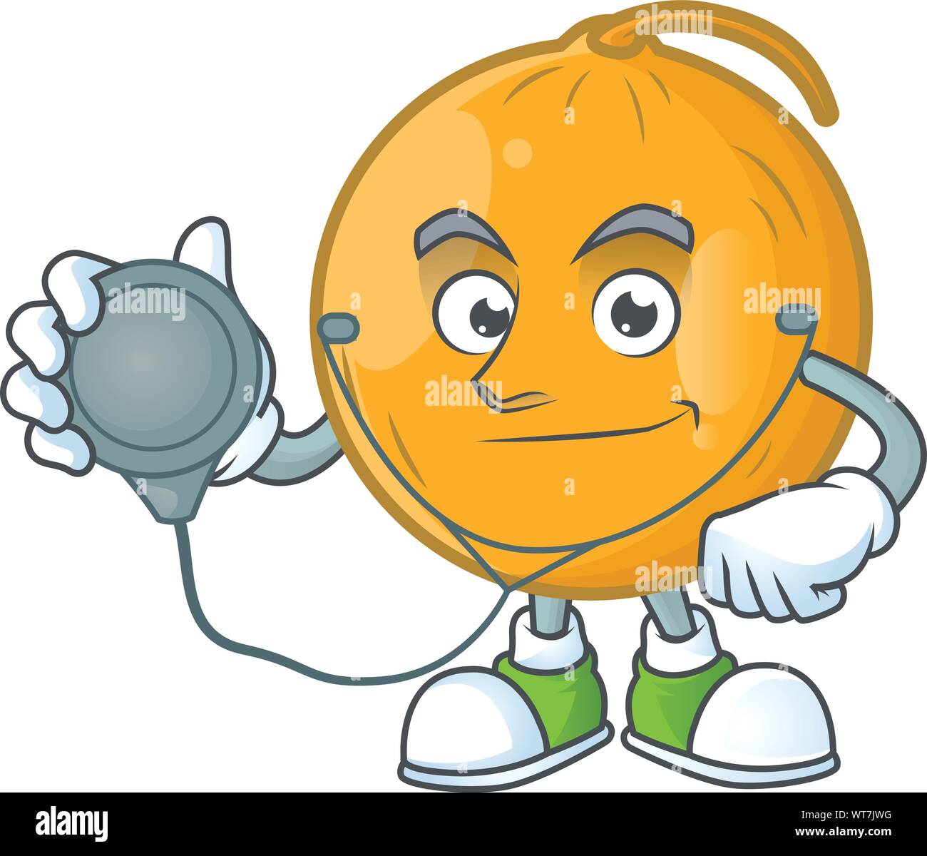 Doctor casaba melon cartoon character with mascot vector illustration ...
