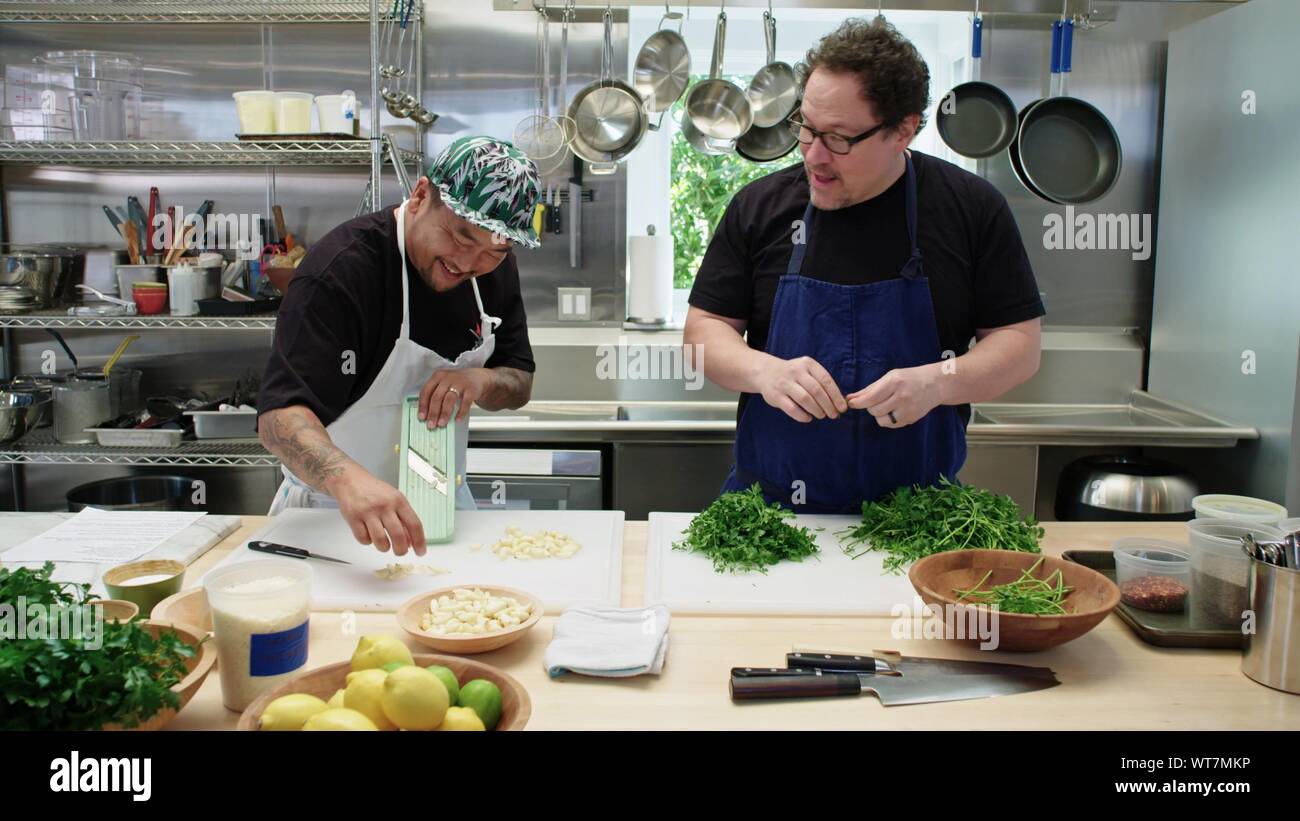 THE CHEF SHOW, from left: Roy Choi, Jon Favreau, 'Chef Film Recipes ...