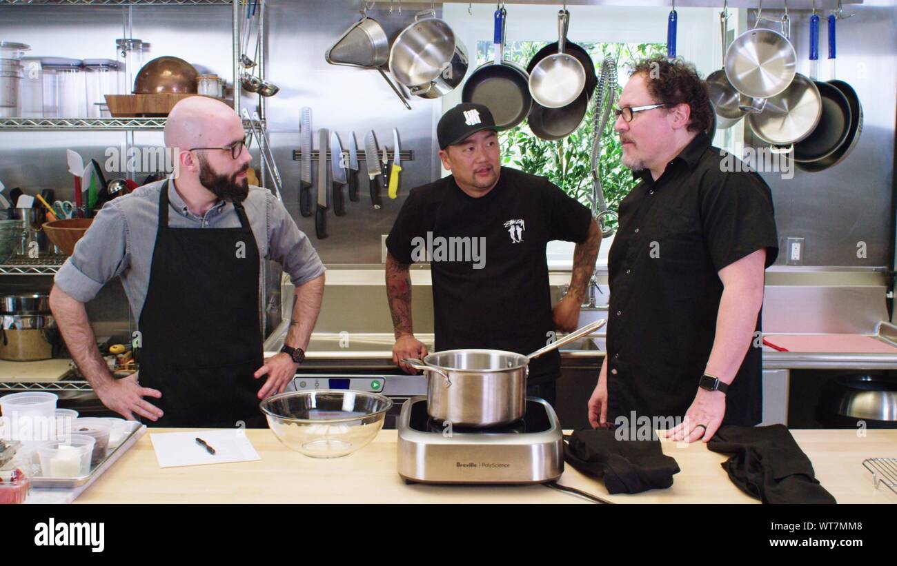 THE CHEF SHOW, from left: Andrew Rea, Roy Choi, Jon Favreau, 'Chef Film ...