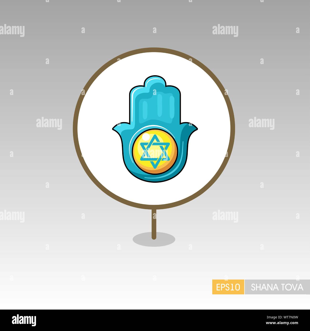 Hamsa hand. Rosh Hashanah pin map icon. Shana tova Map pointer. Happy ...