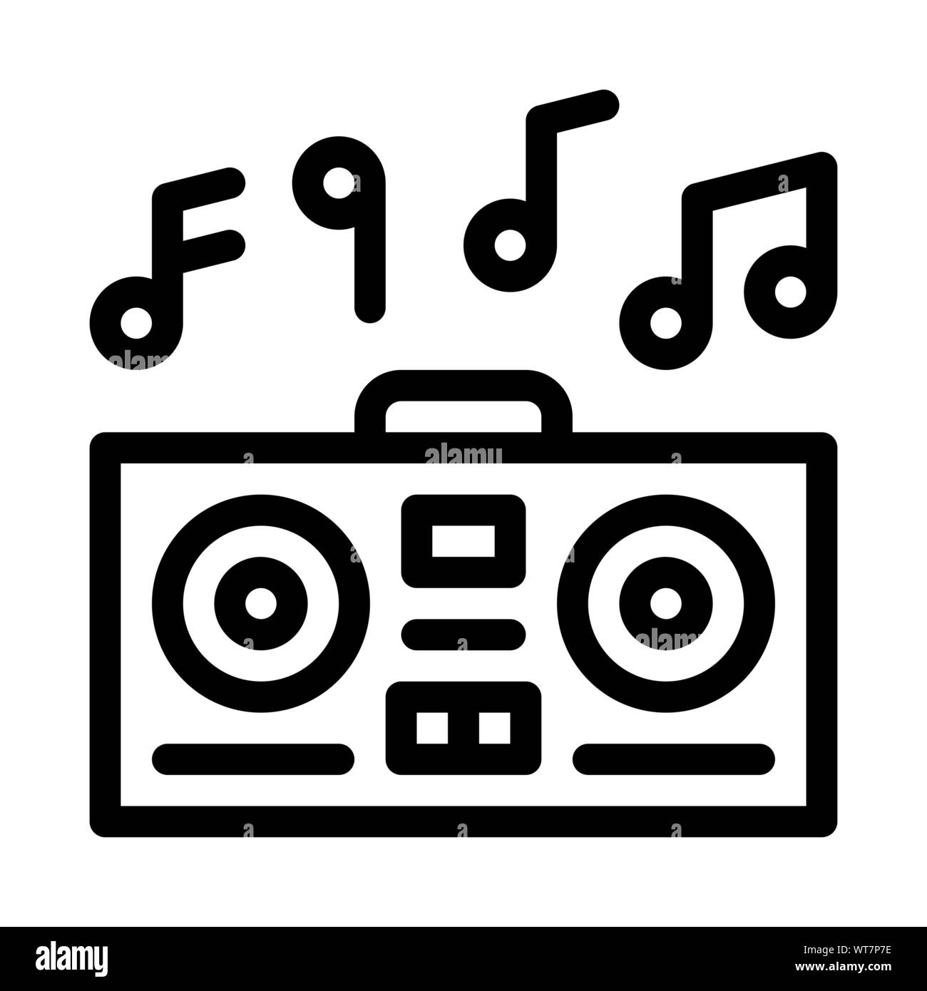 Playing Record Player And Musical Notes Vector Stock Vector Image & Art ...