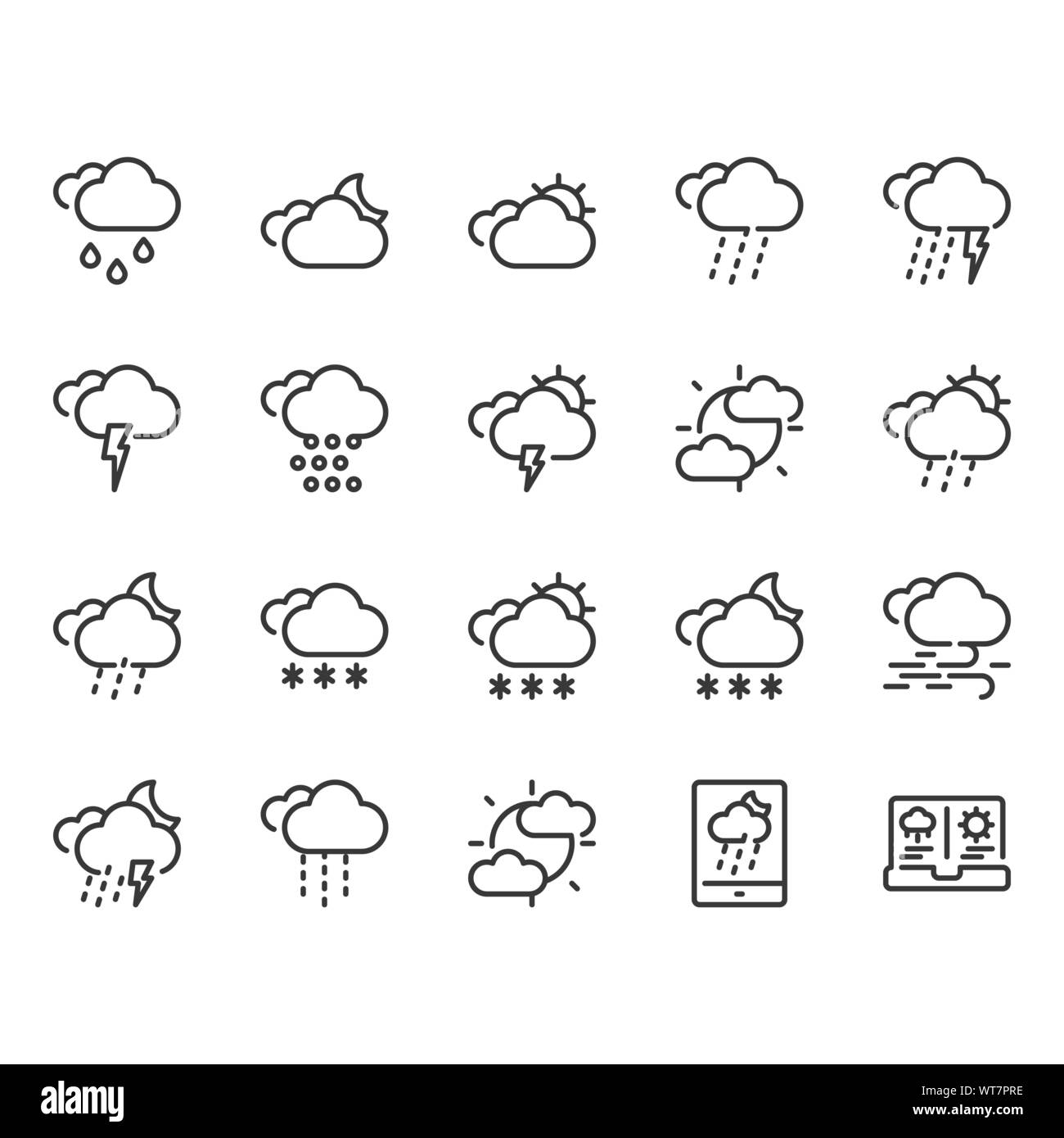 Weather icon set.Vector illustration Stock Vector Image & Art - Alamy