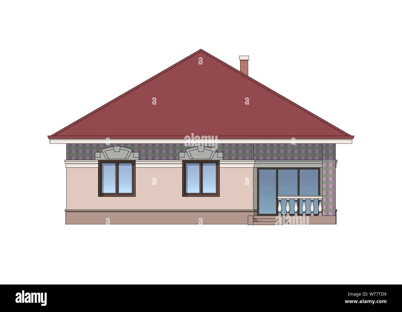 facade house drawing