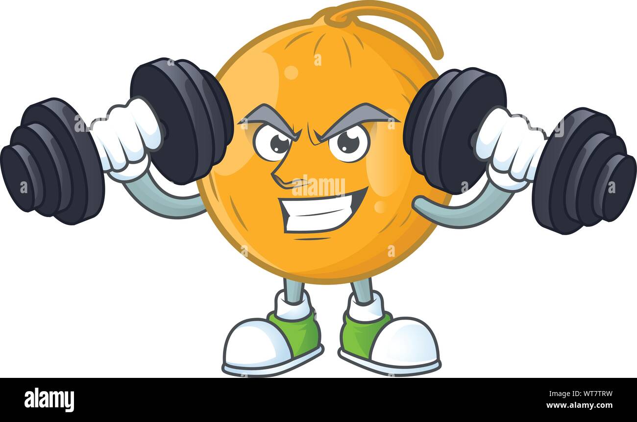Fitness casaba melon cartoon character with mascot vector illustration ...