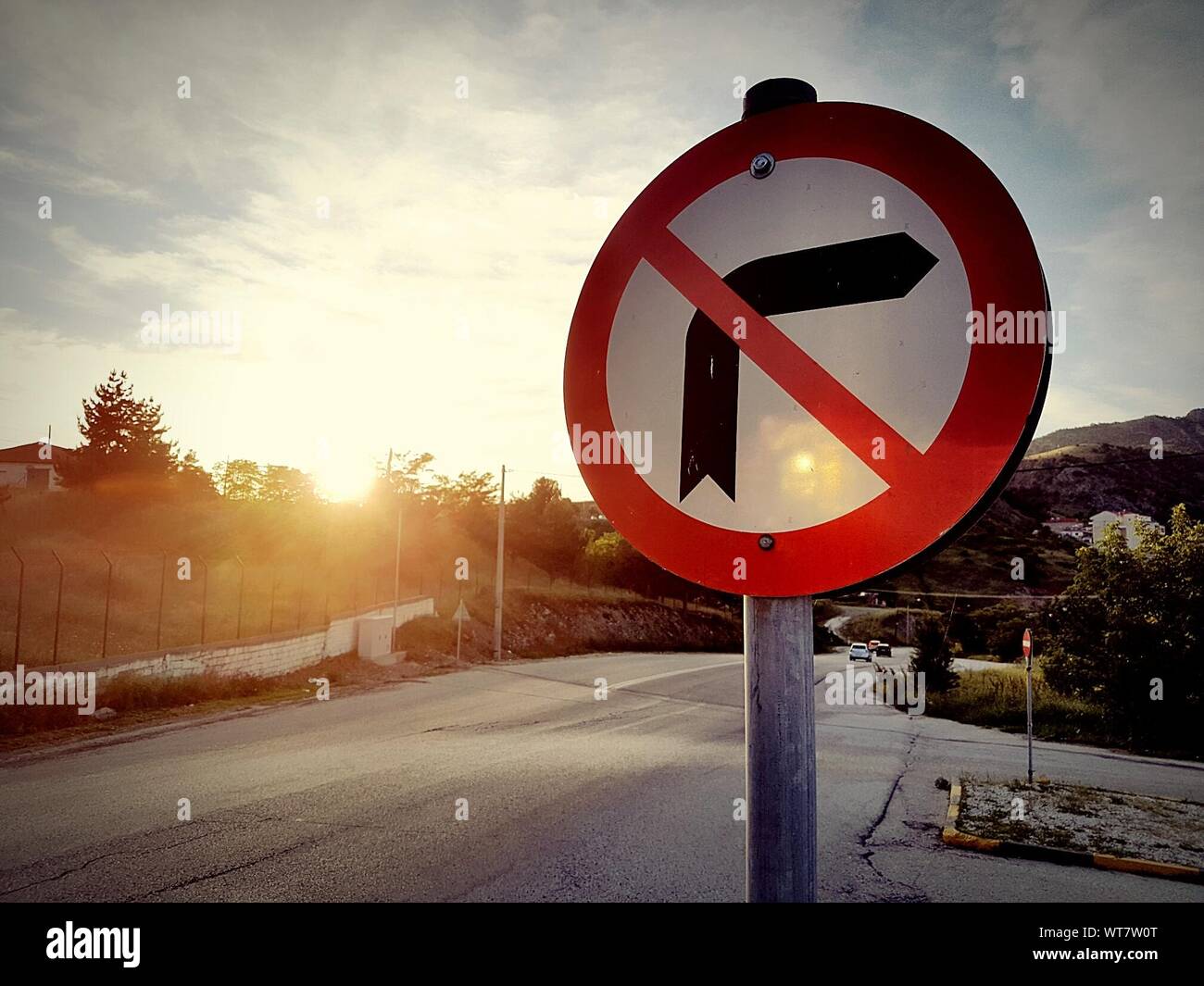 No right turn road hi-res stock photography and images - Alamy