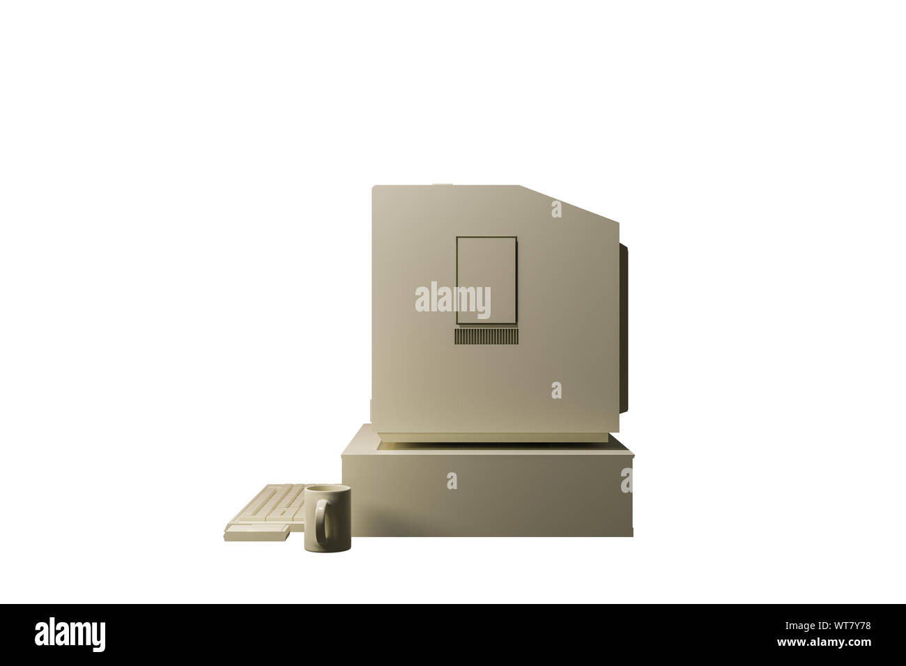old computer isolated on white background 3d illustration Stock Photo ...