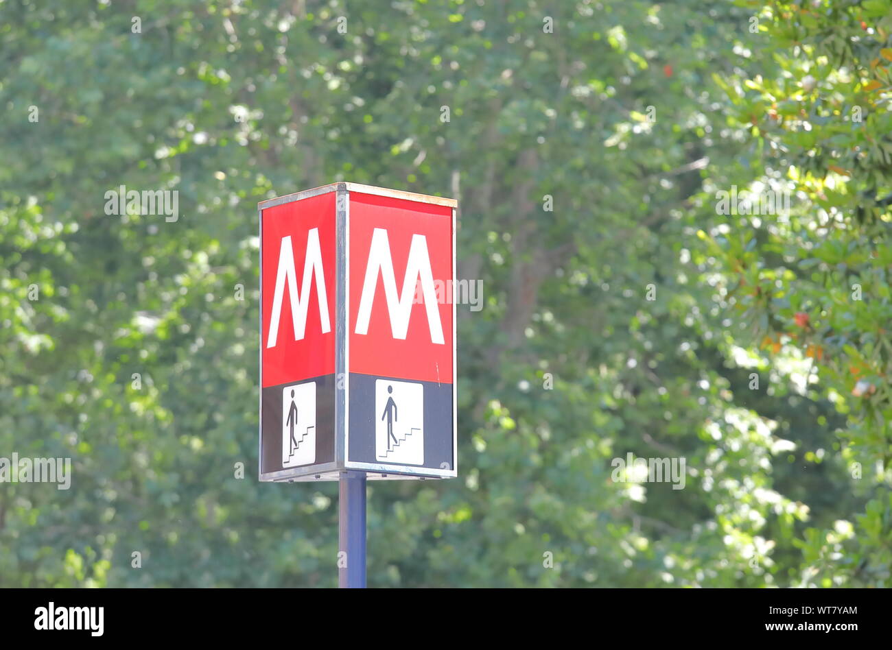 Metro subway station sign Rome Italy Stock Photo - Alamy
