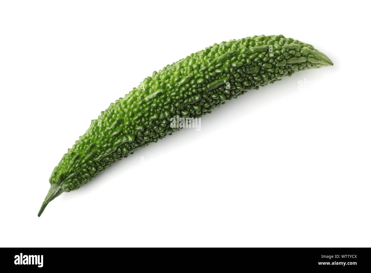 bitter melon gourd closeup isolated on white background Stock Photo - Alamy