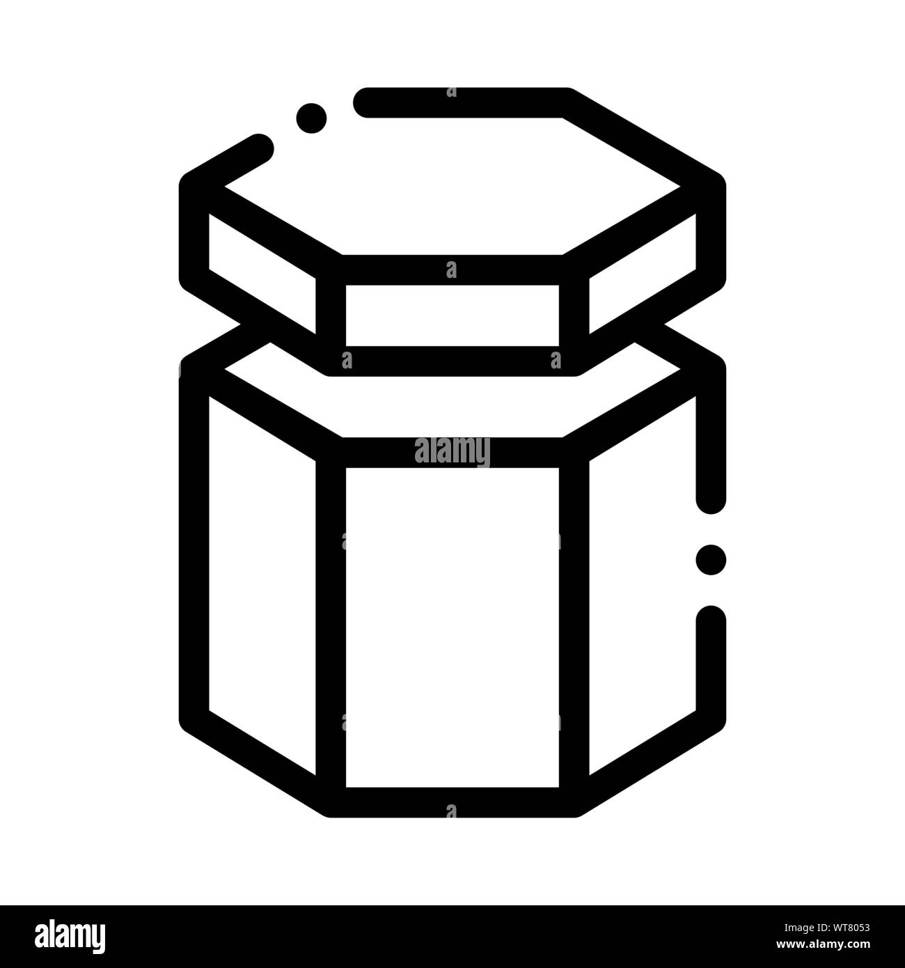 Carton Container In Hexagon Form Packaging Vector Stock Vector Image ...