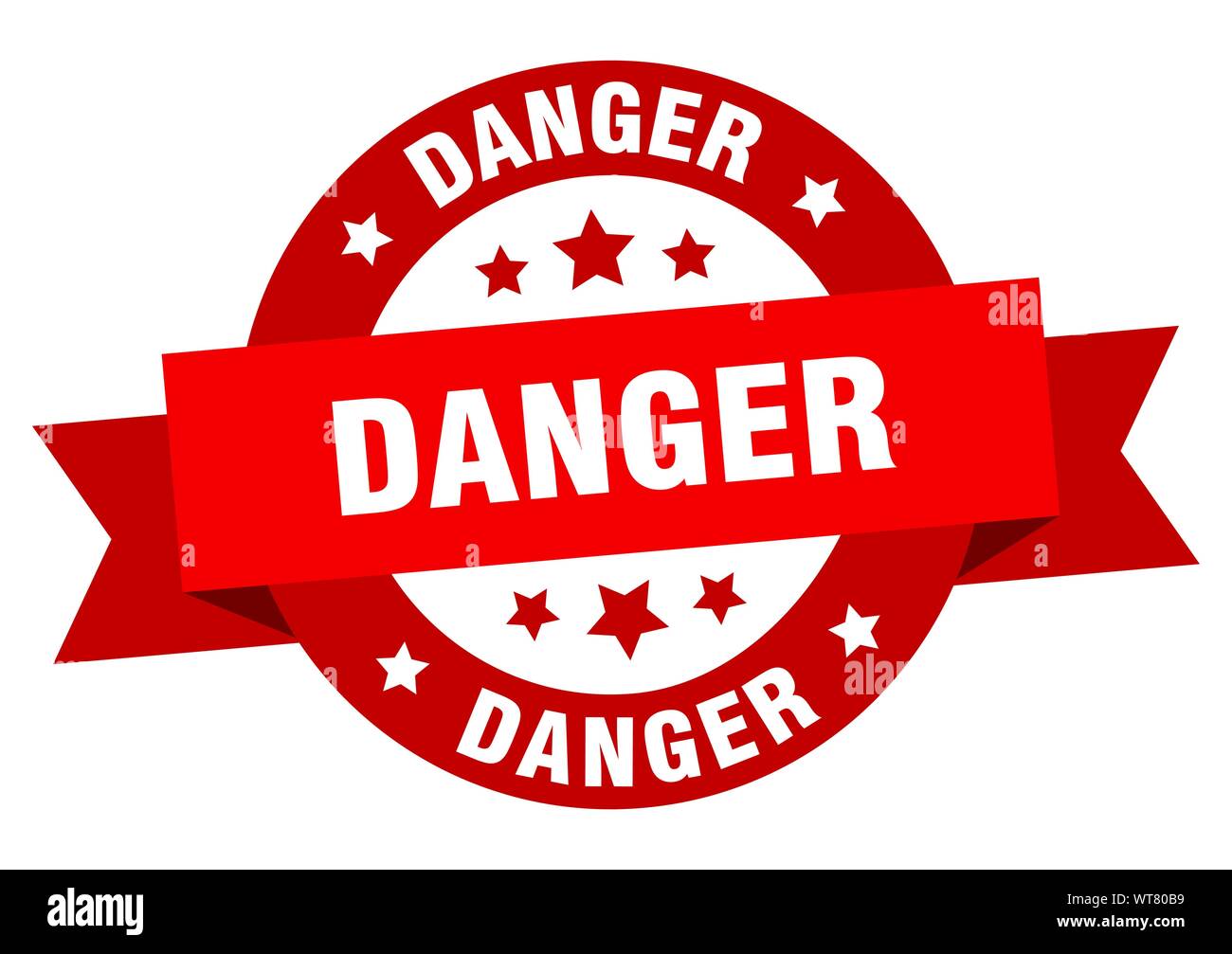 danger ribbon. danger round red sign. danger Stock Vector Image & Art ...
