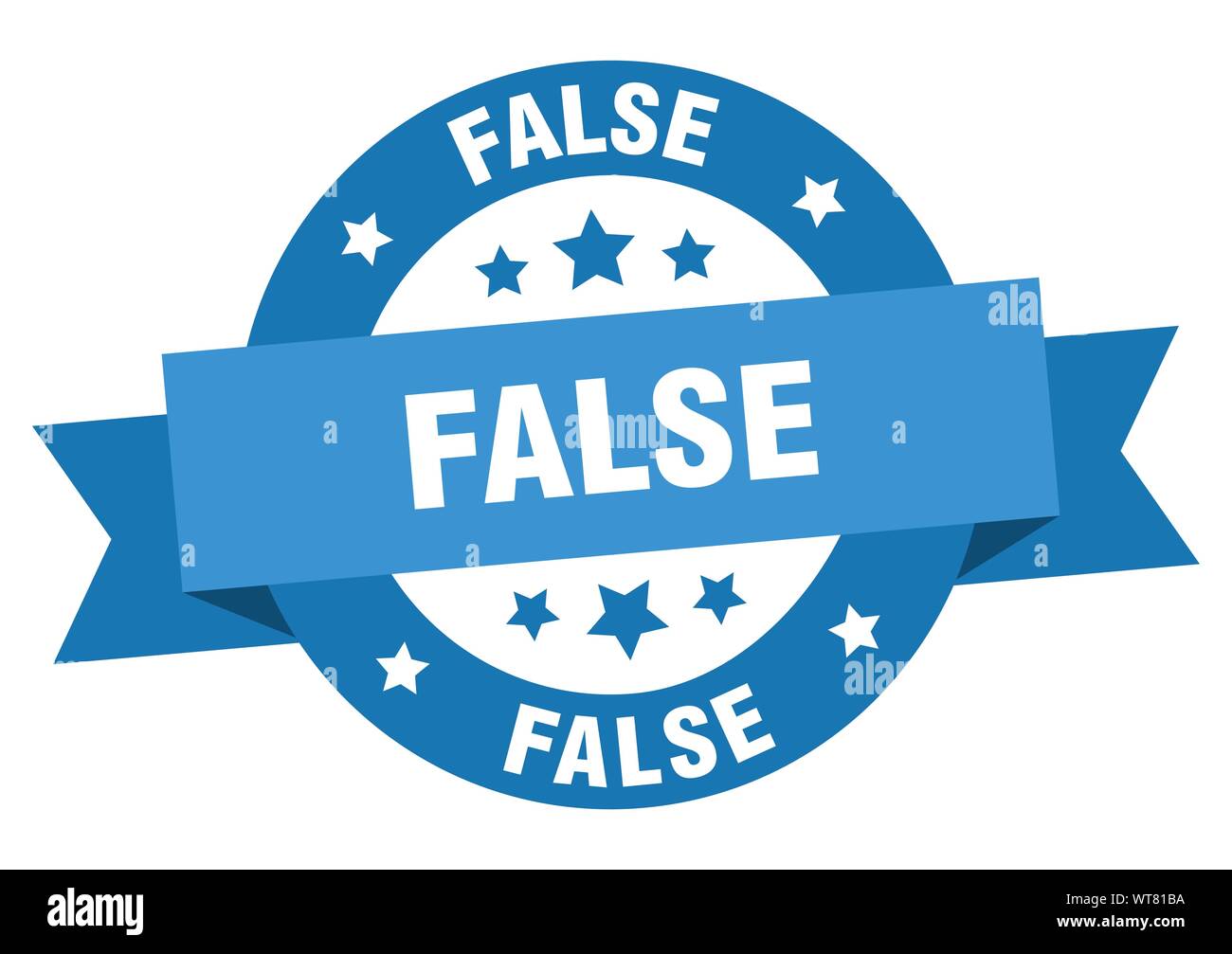 false ribbon. false round blue sign. false Stock Vector Image & Art - Alamy