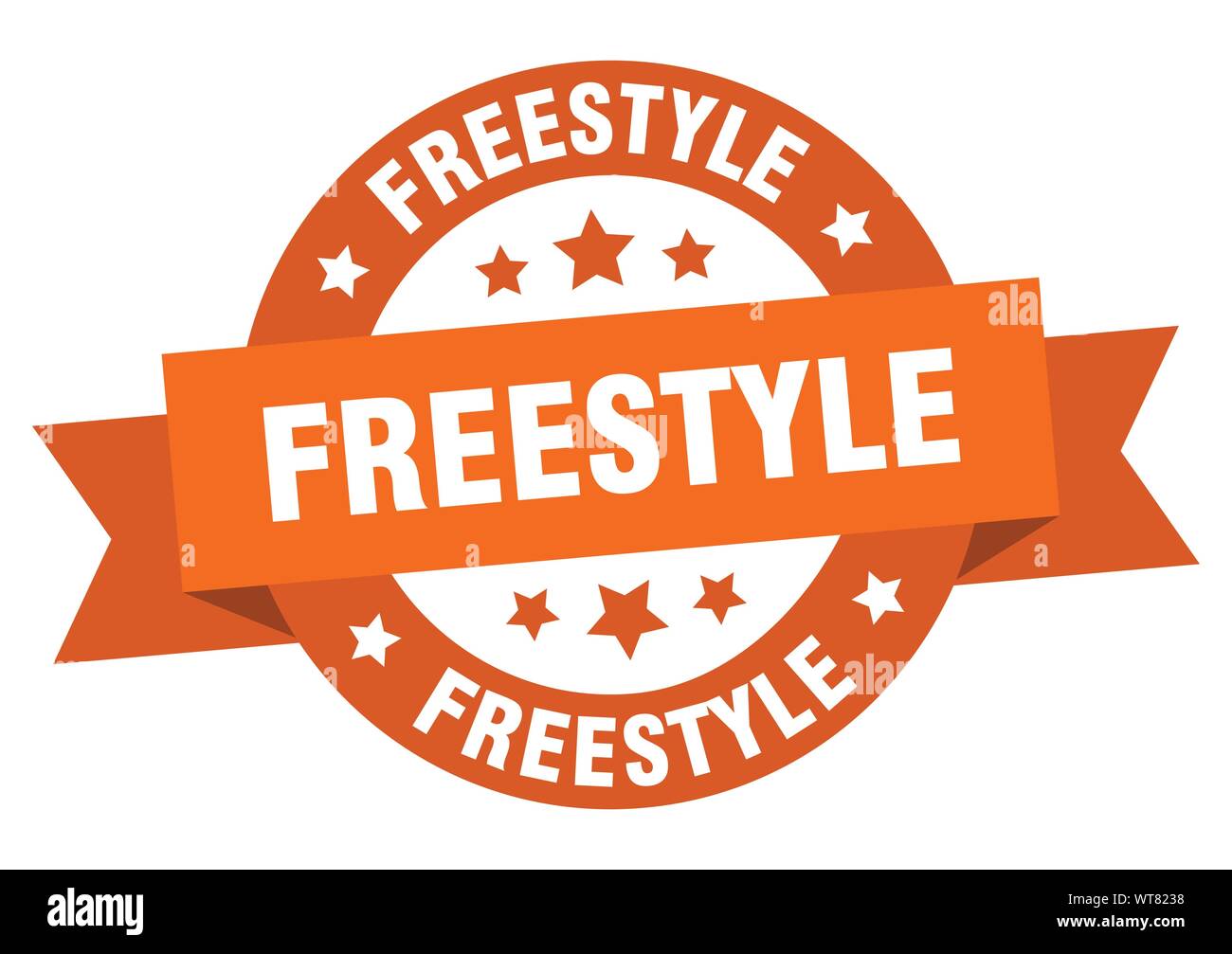 freestyle ribbon. freestyle round orange sign. freestyle Stock Vector ...