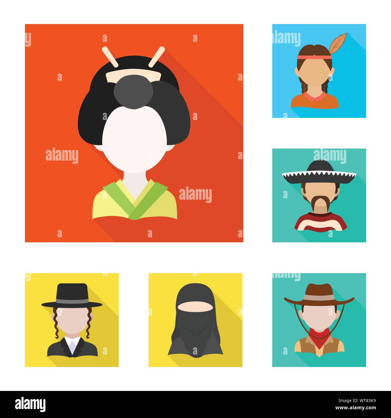 Vector design of nation and race icon. Set of nation and user vector ...