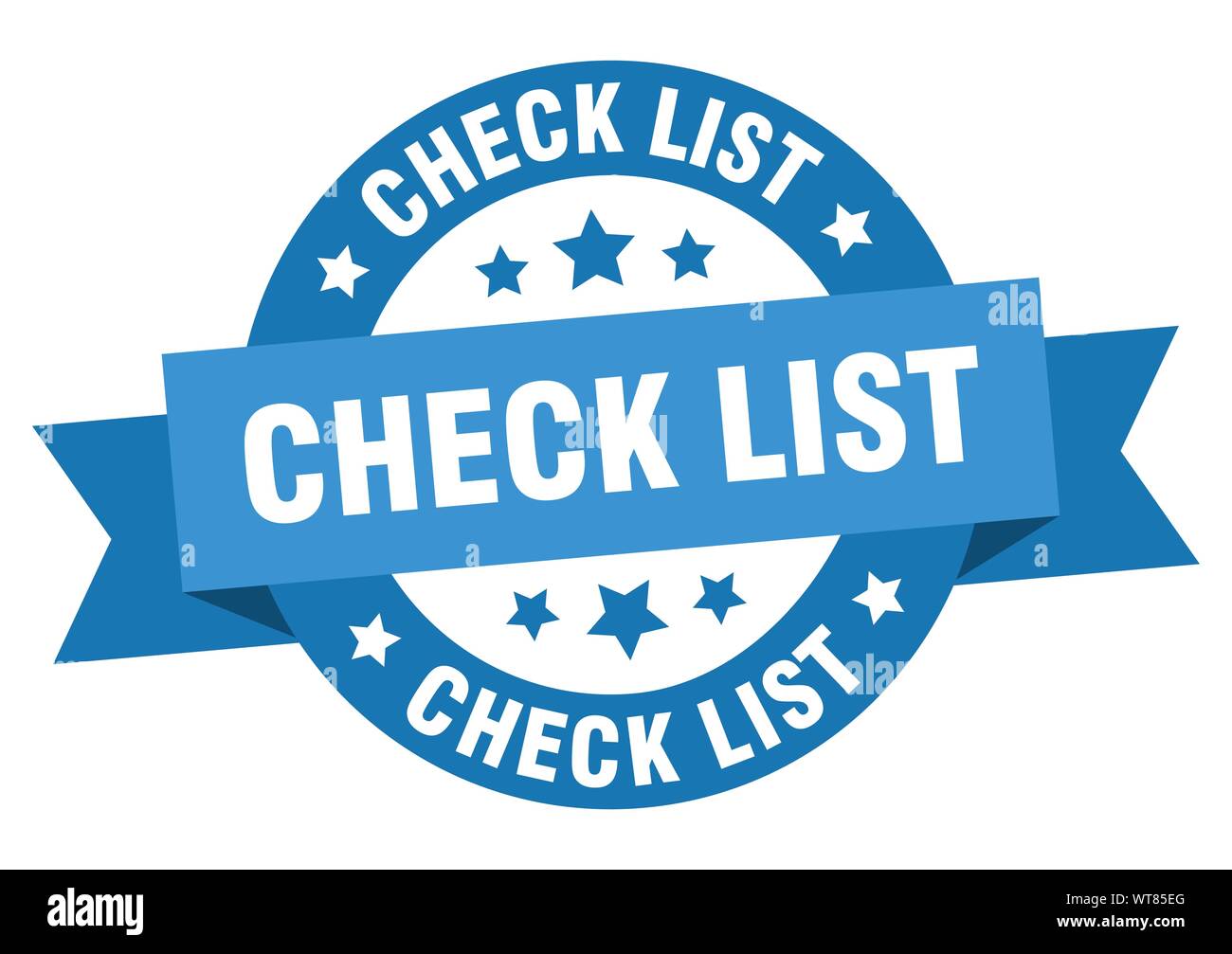 check list ribbon. check list round blue sign. check list Stock Vector ...