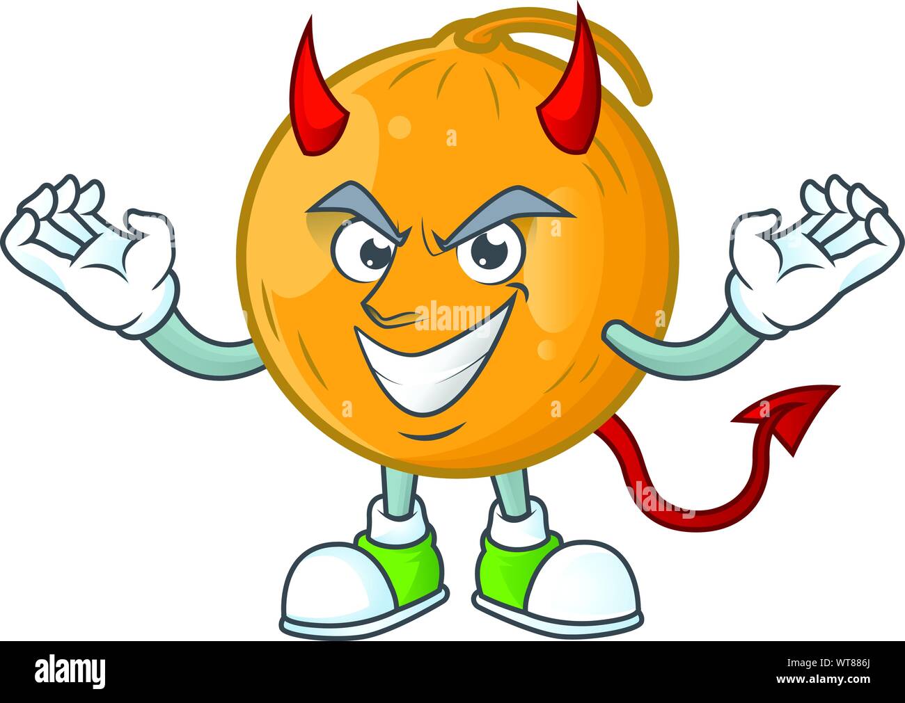 Devil ripe casaba melon in character mascot vector illustration Stock ...
