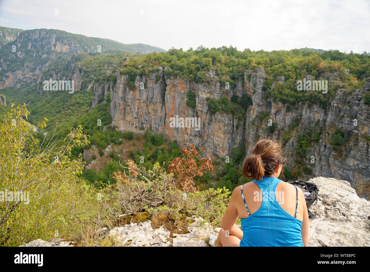 Views while hiking in the Vikos National Park in northern Greece. Vikos ...