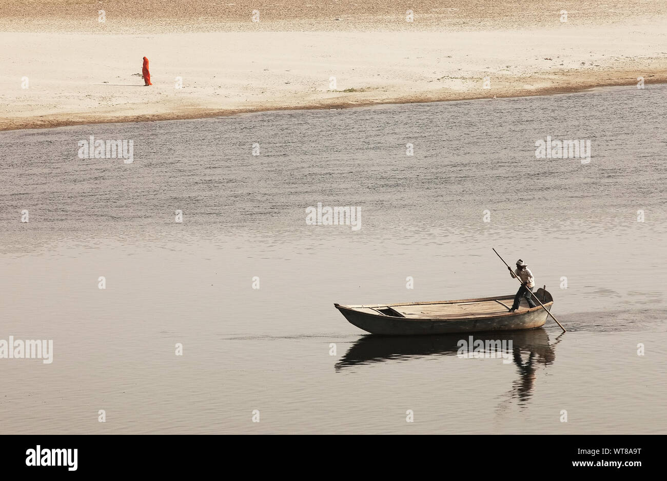 Indian man on boat hi-res stock photography and images - Alamy