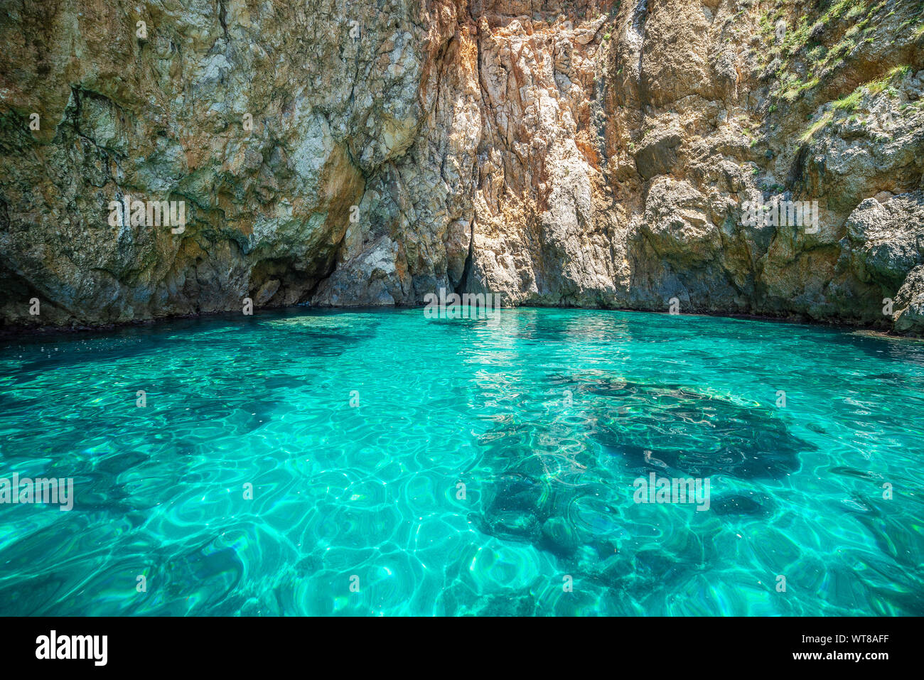 Amazing blue lagoon of Palaiokastritsa, Corfu island, Greece Stock ...