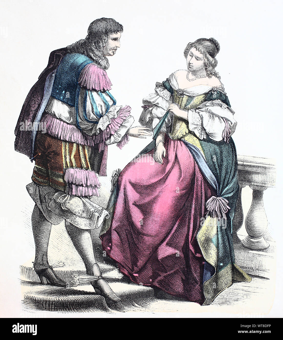 National costume, clothes, history of the costumes, French aristocrats ...