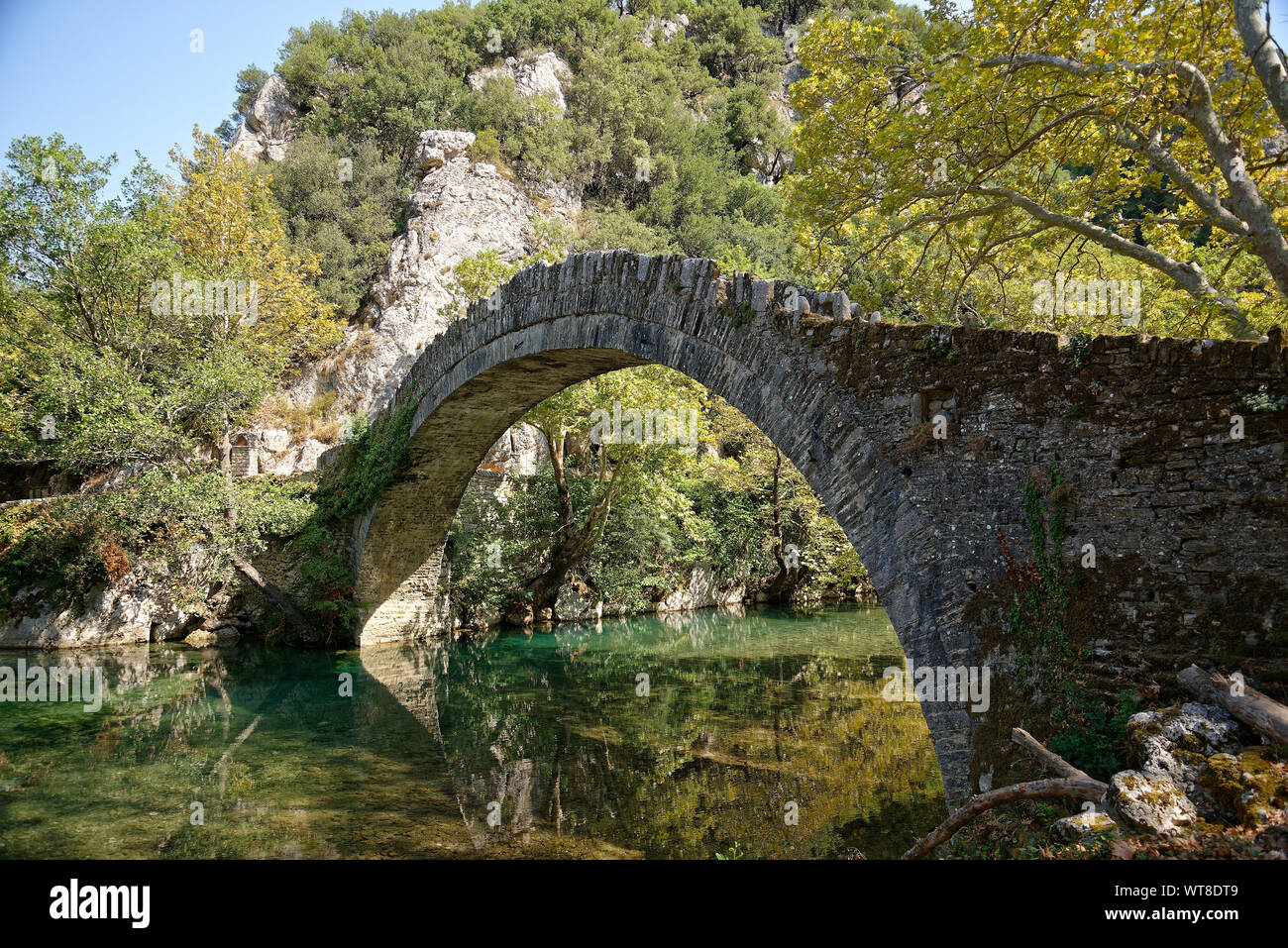 Stone bridges of Zagoria, northern Greece. A set of ancient bridges ...