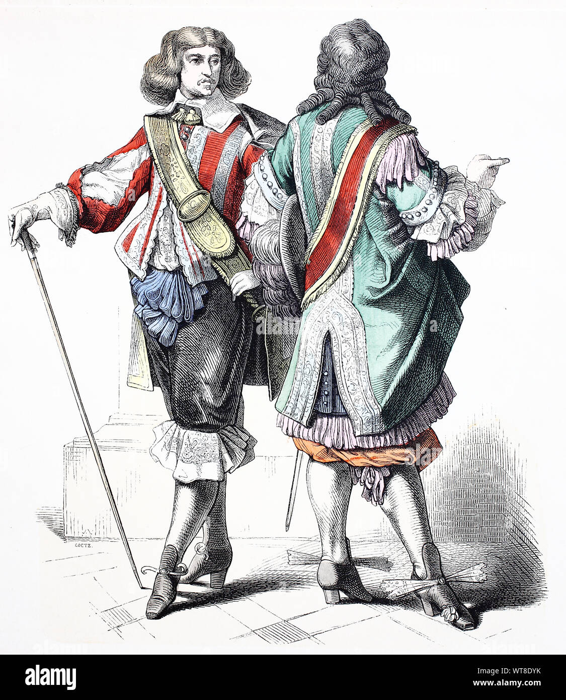 National costume, clothes, history of the costumes, French gentlemen ...