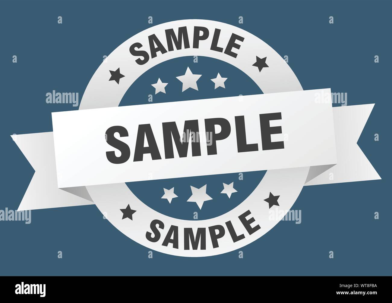 sample ribbon. sample round white sign. sample Stock Vector Image & Art ...