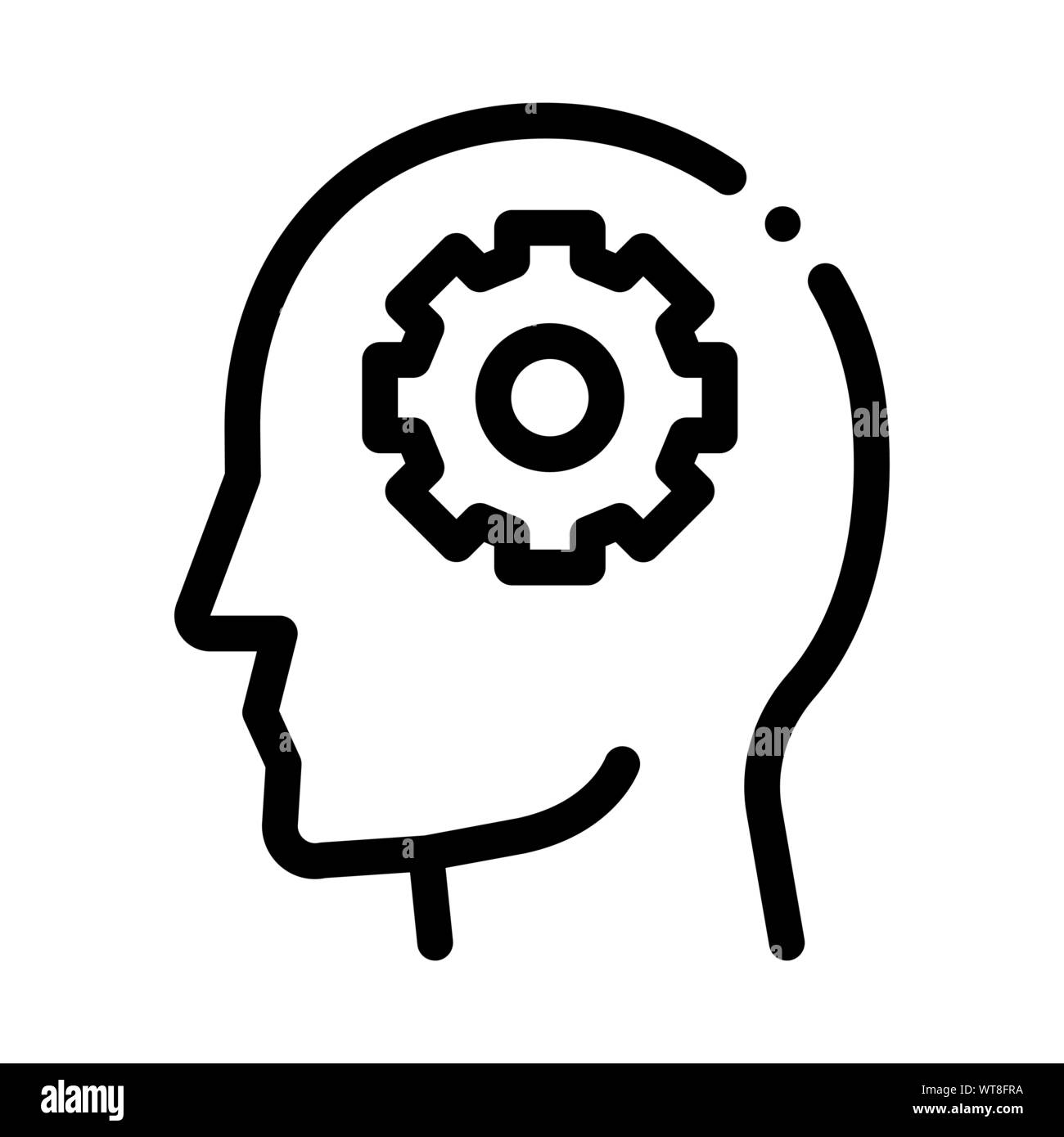 Gear Cogwheel Mechanism In Silhouette Mind Vector Stock Vector Image ...