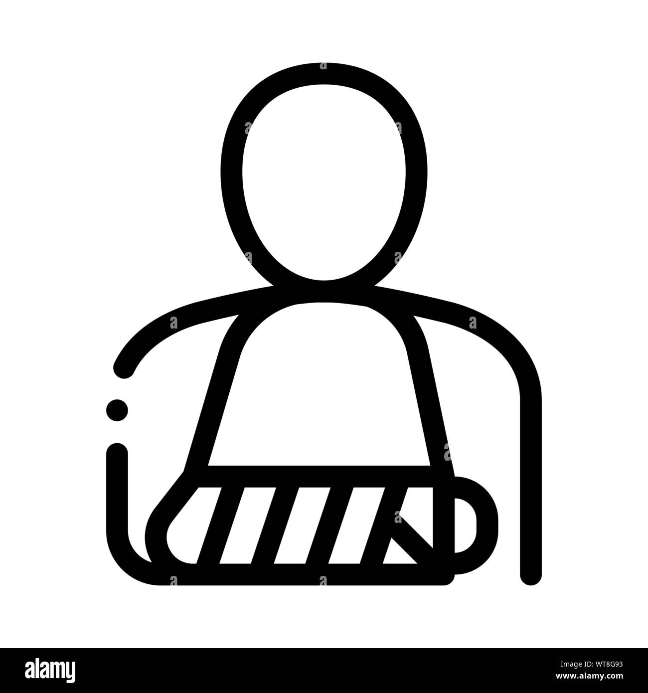 Arm Gipsum Bandage Man Silhouette Vector Icon Stock Vector Image & Art ...