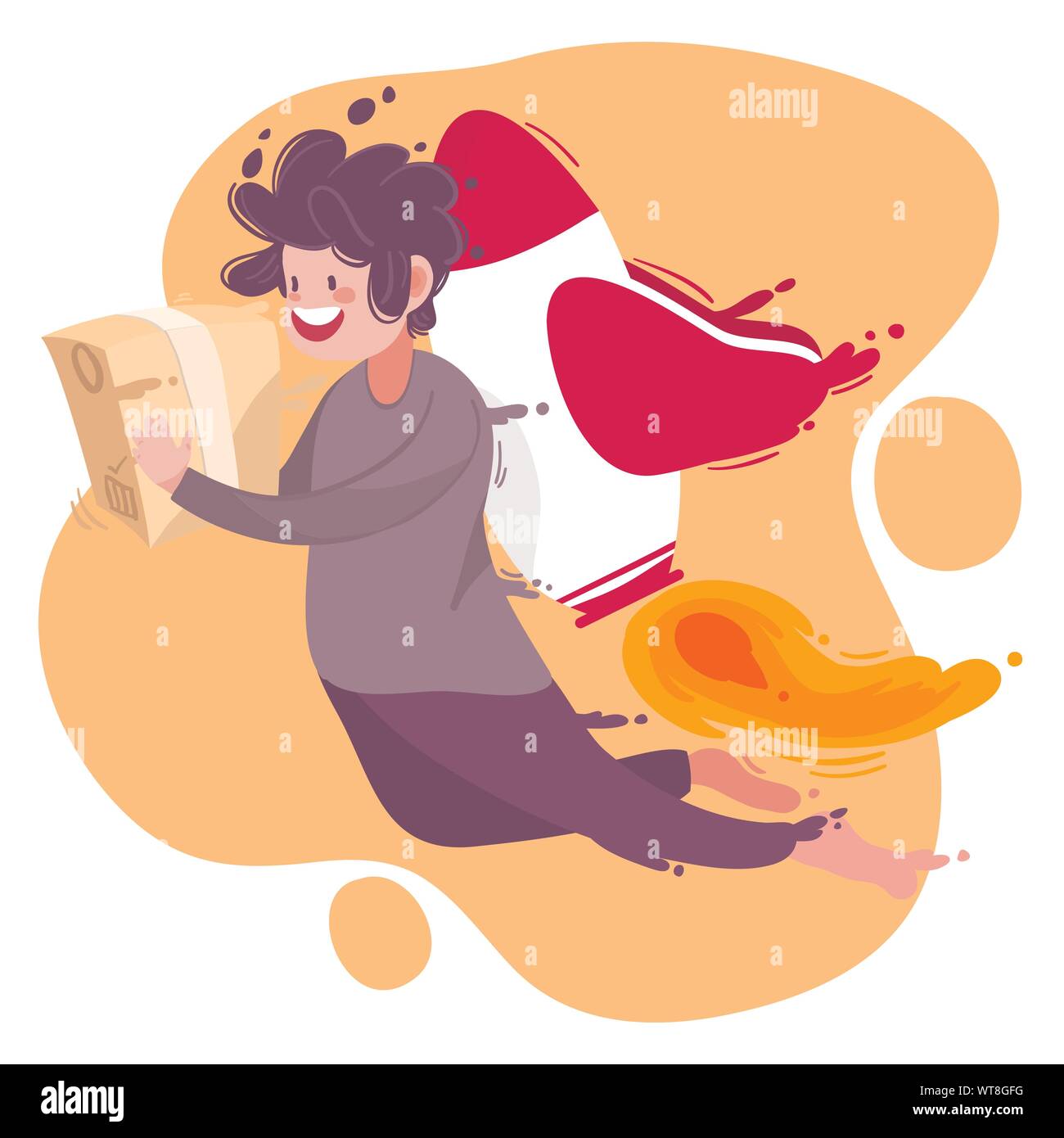 Woman package home Stock Vector Images - Alamy