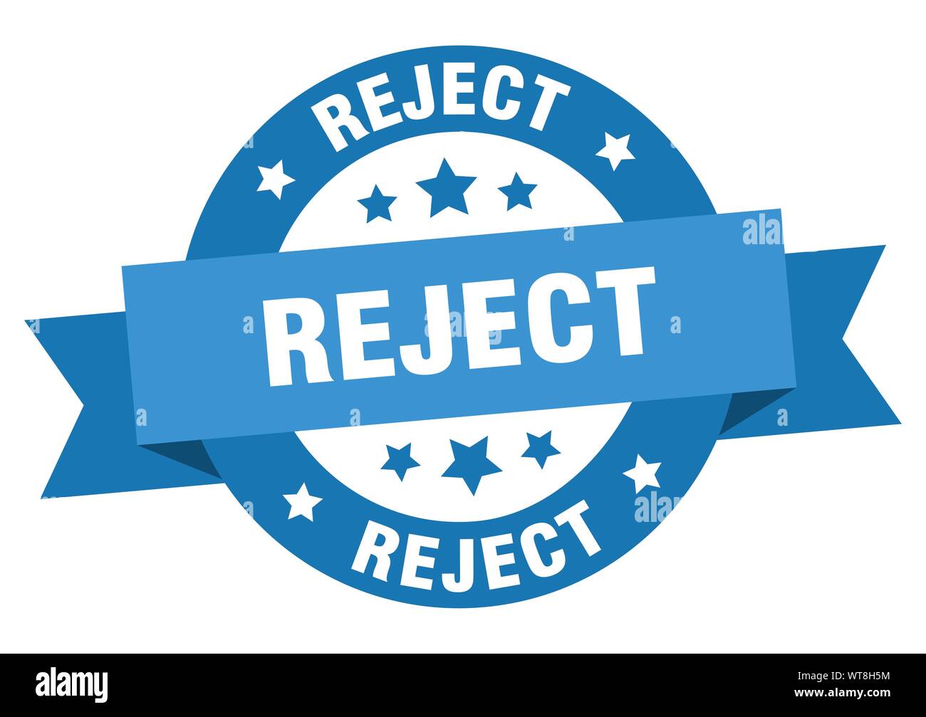 reject ribbon. reject round blue sign. reject Stock Vector Image & Art ...