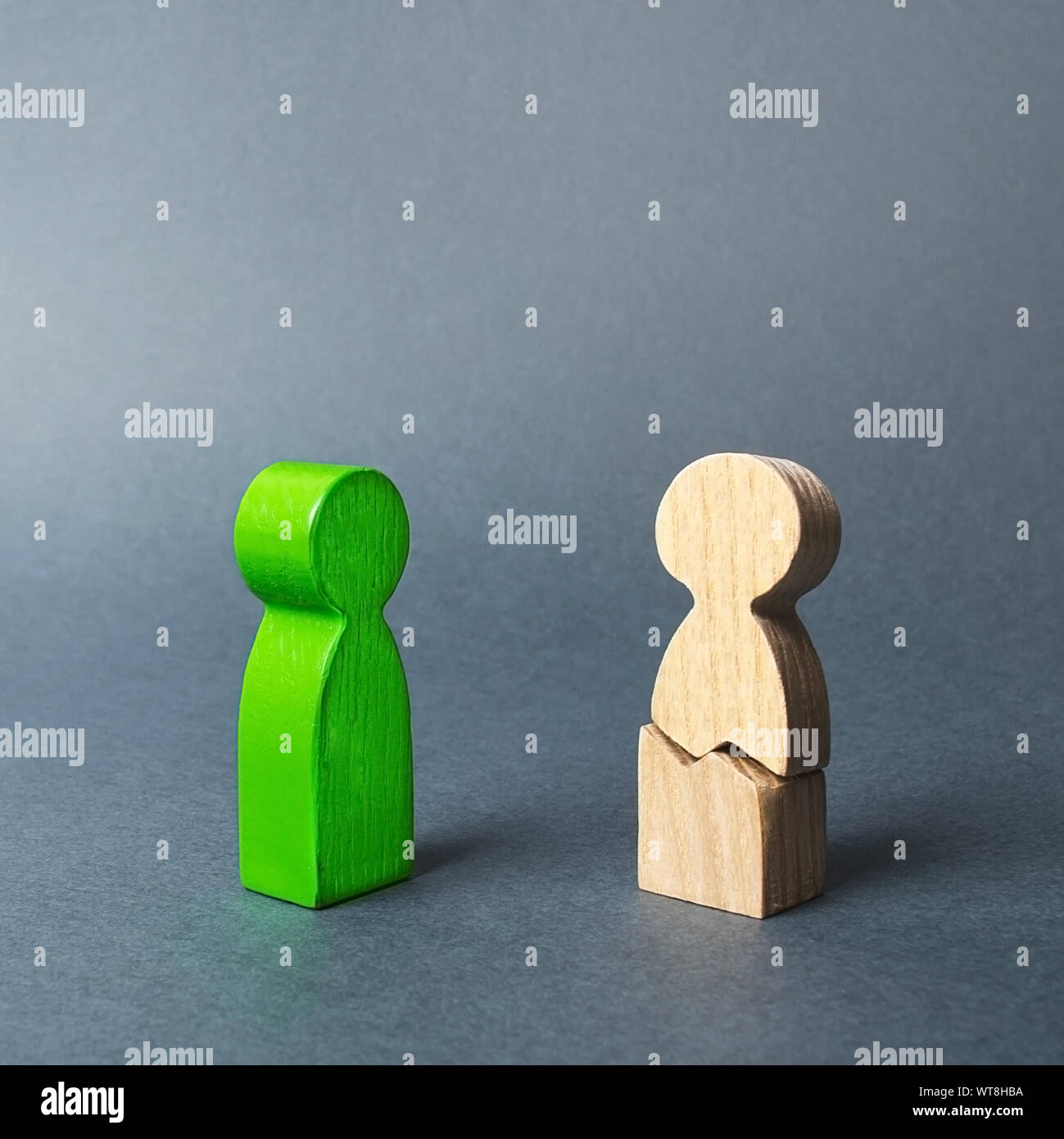The green person contacts to the cracked figure. Psychological ...
