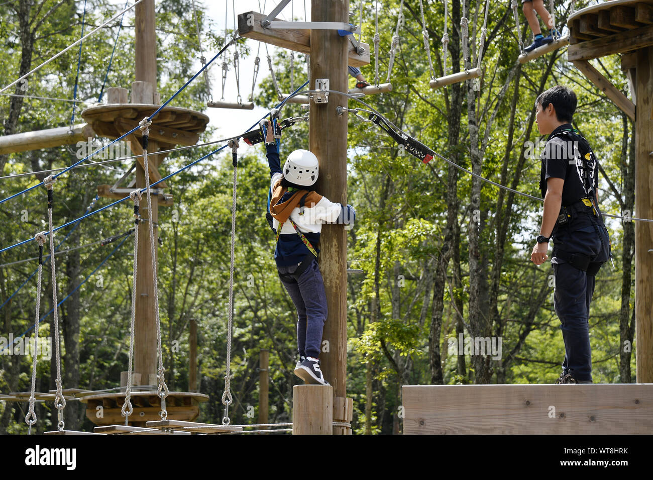 High ropes course - Karuizawa - Japan Stock Photo - Alamy