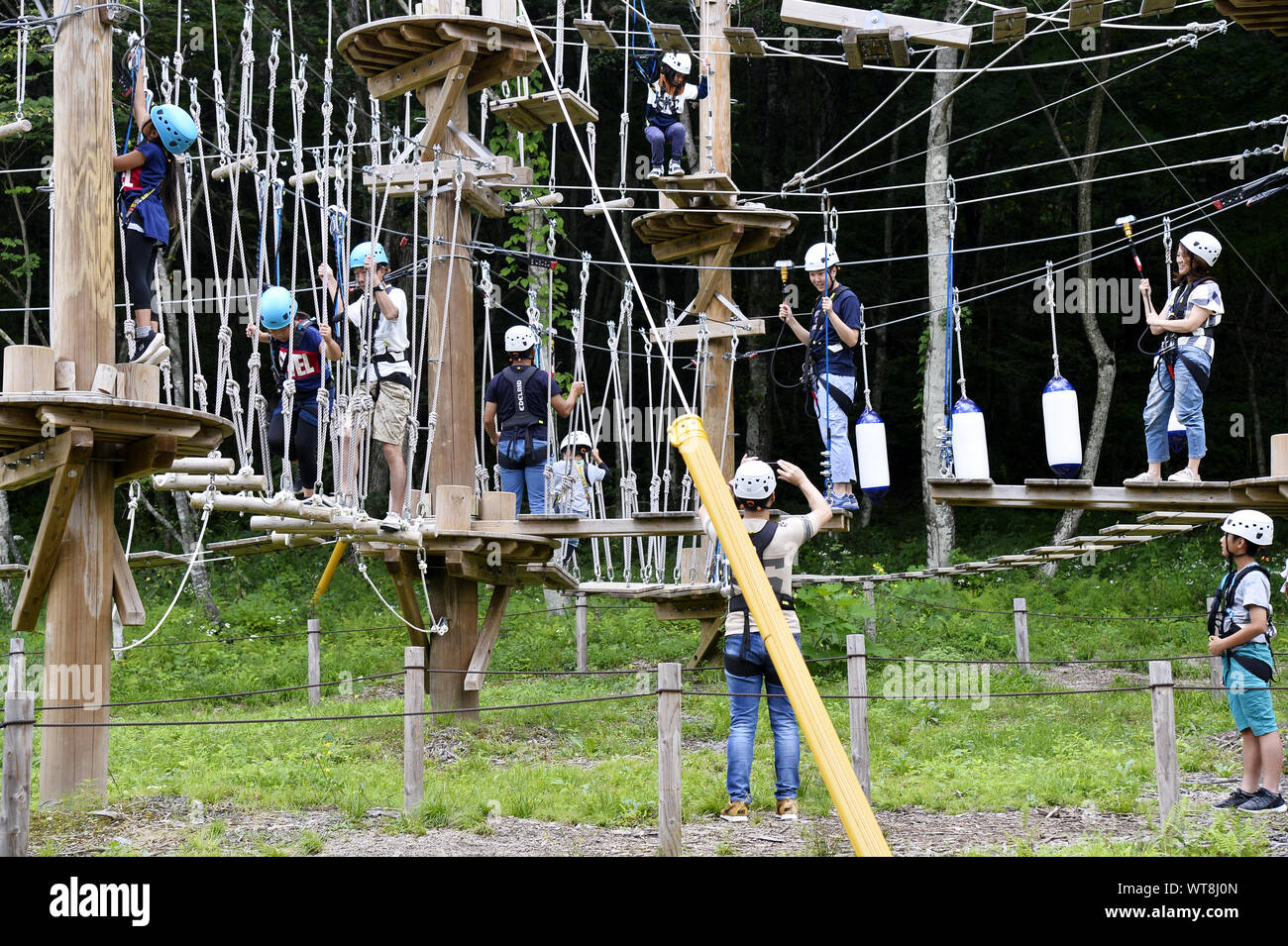 High ropes course - Karuizawa - Japan Stock Photo - Alamy