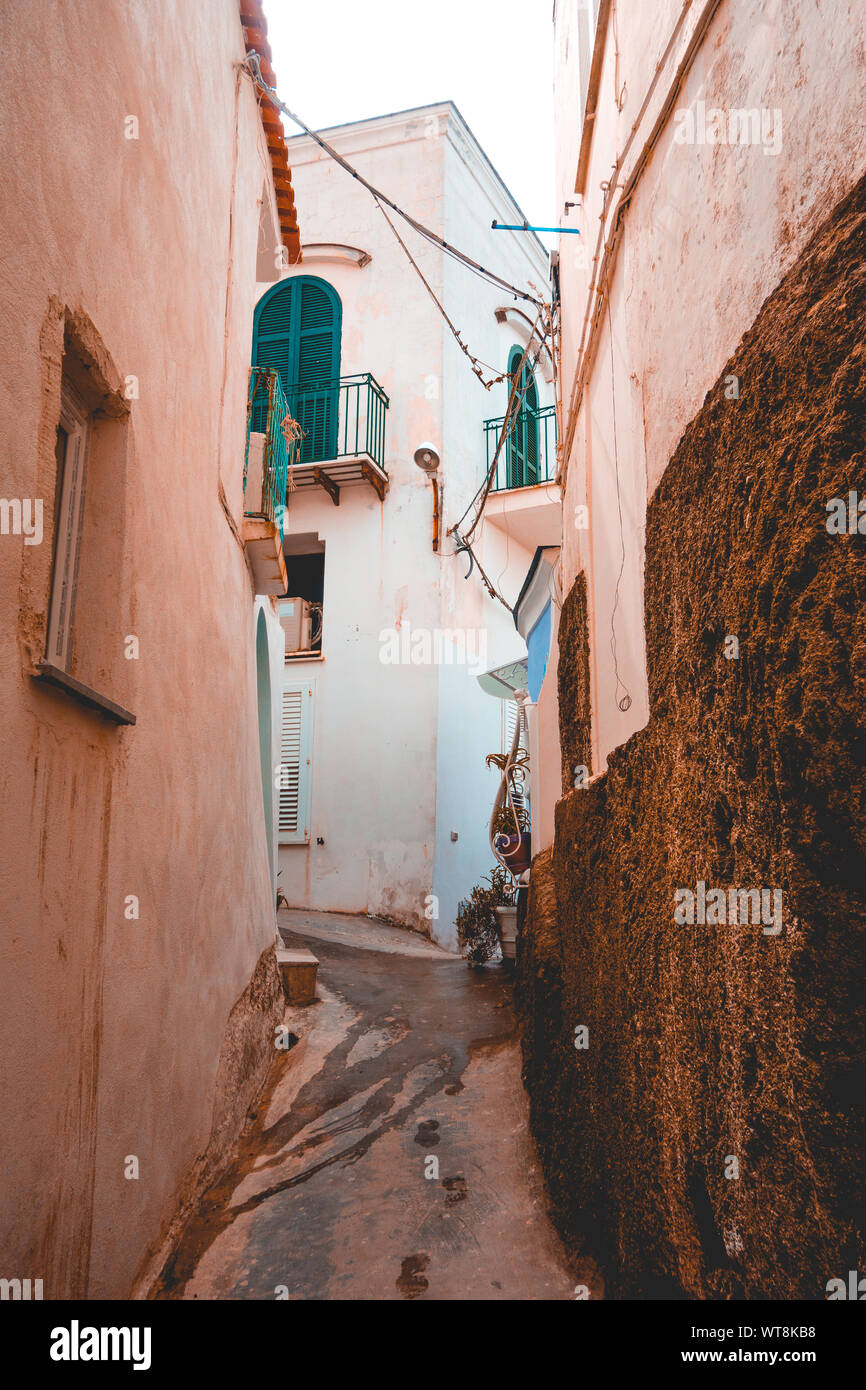 lone street at italy in mediterranean colors Stock Photo - Alamy