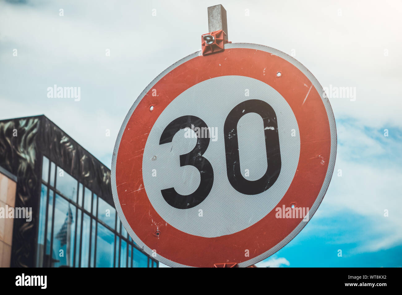 number 30 traffic limit sign Stock Photo - Alamy
