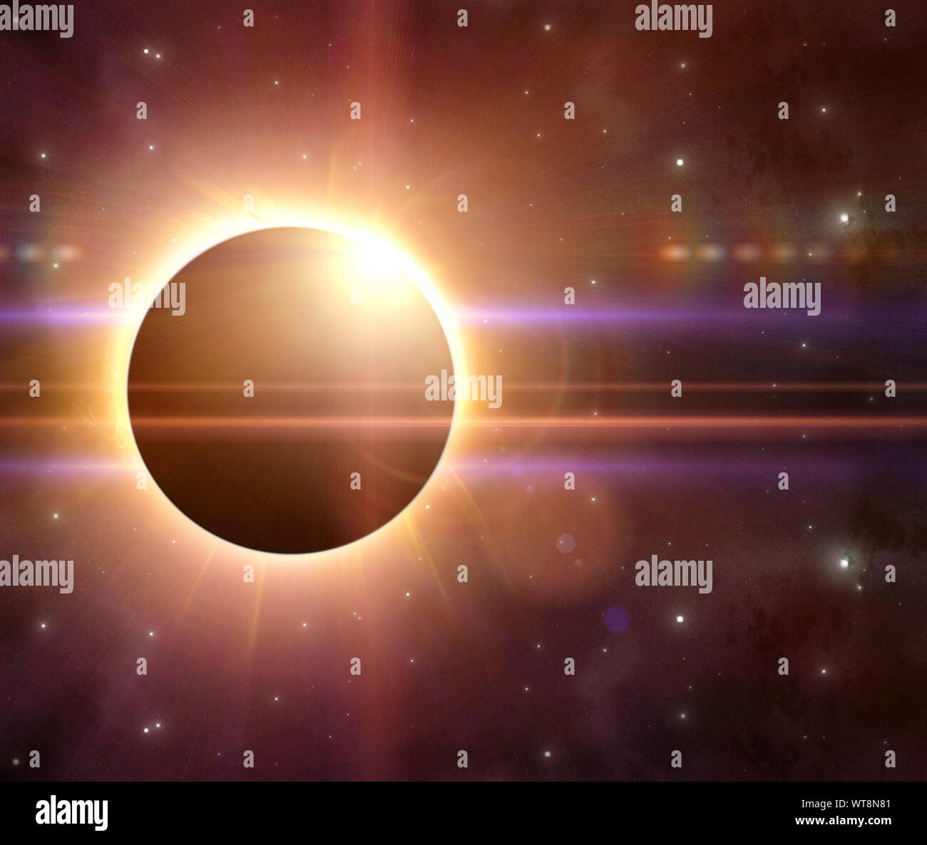 Abstract solar eclipse background with 3d rendered flares Stock Photo ...