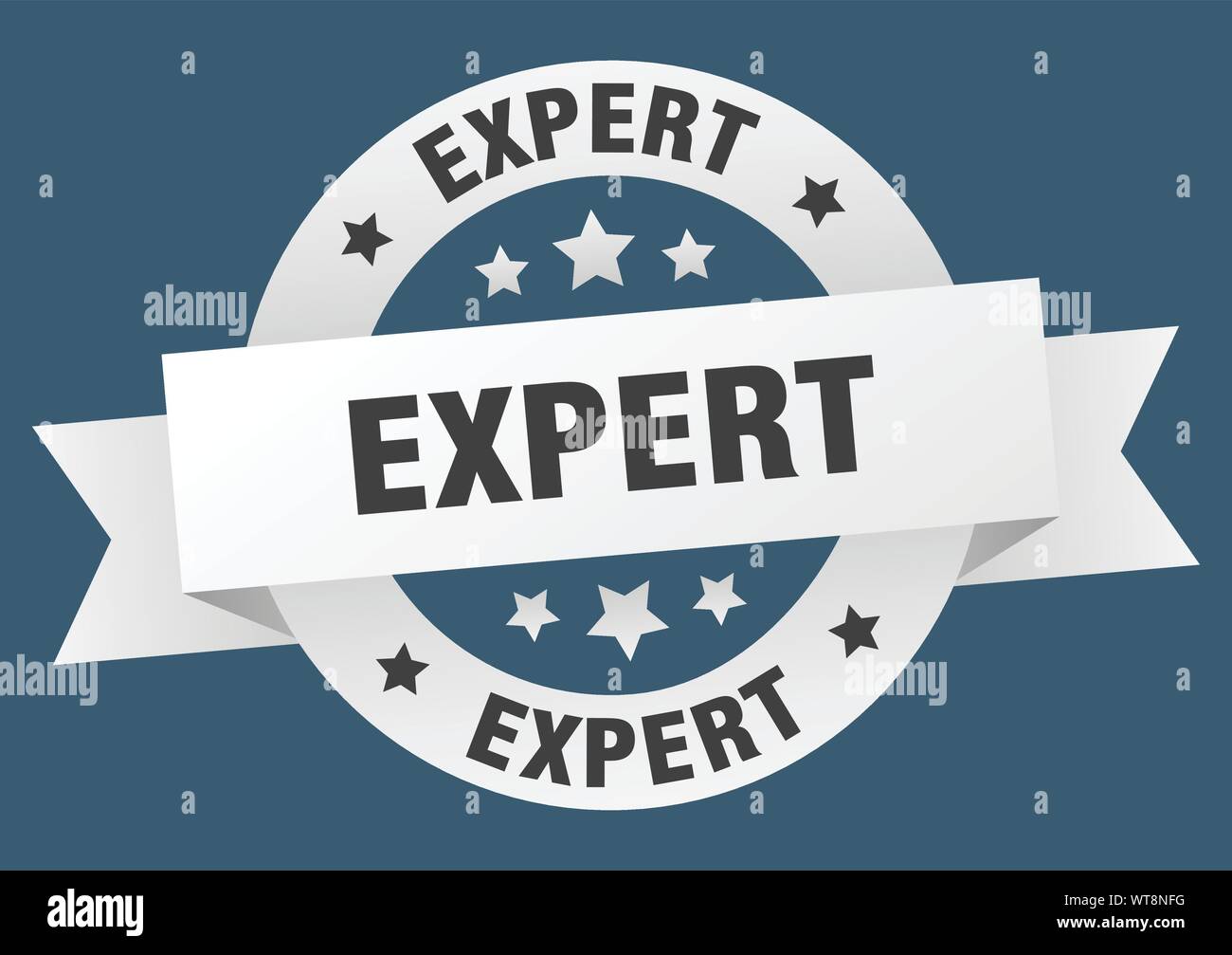expert ribbon. expert round white sign. expert Stock Vector Image & Art ...