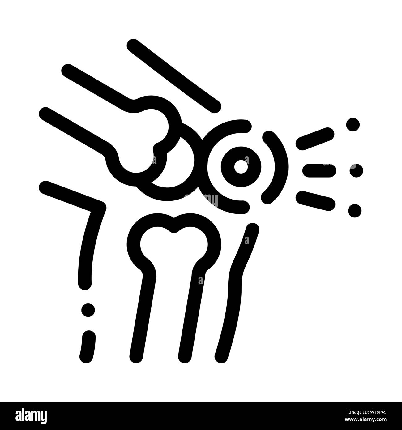 Knee Pain Leg Bones Orthopedic Element Vector Icon Stock Vector Image ...