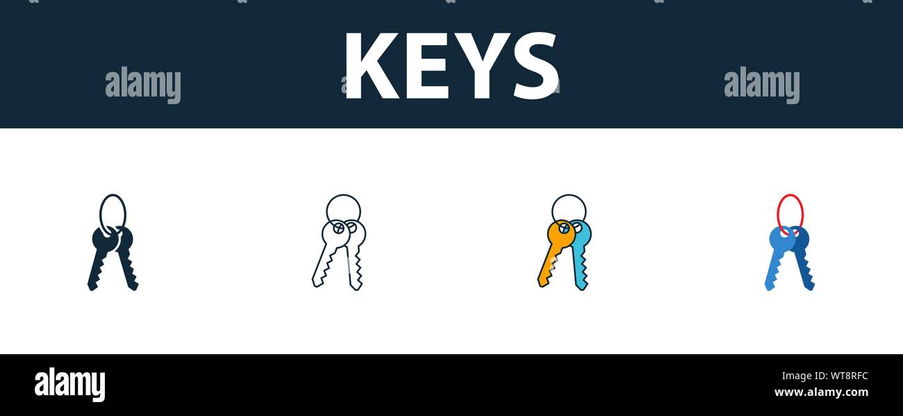 Keys icon set. Four elements in diferent styles from real estate icons ...