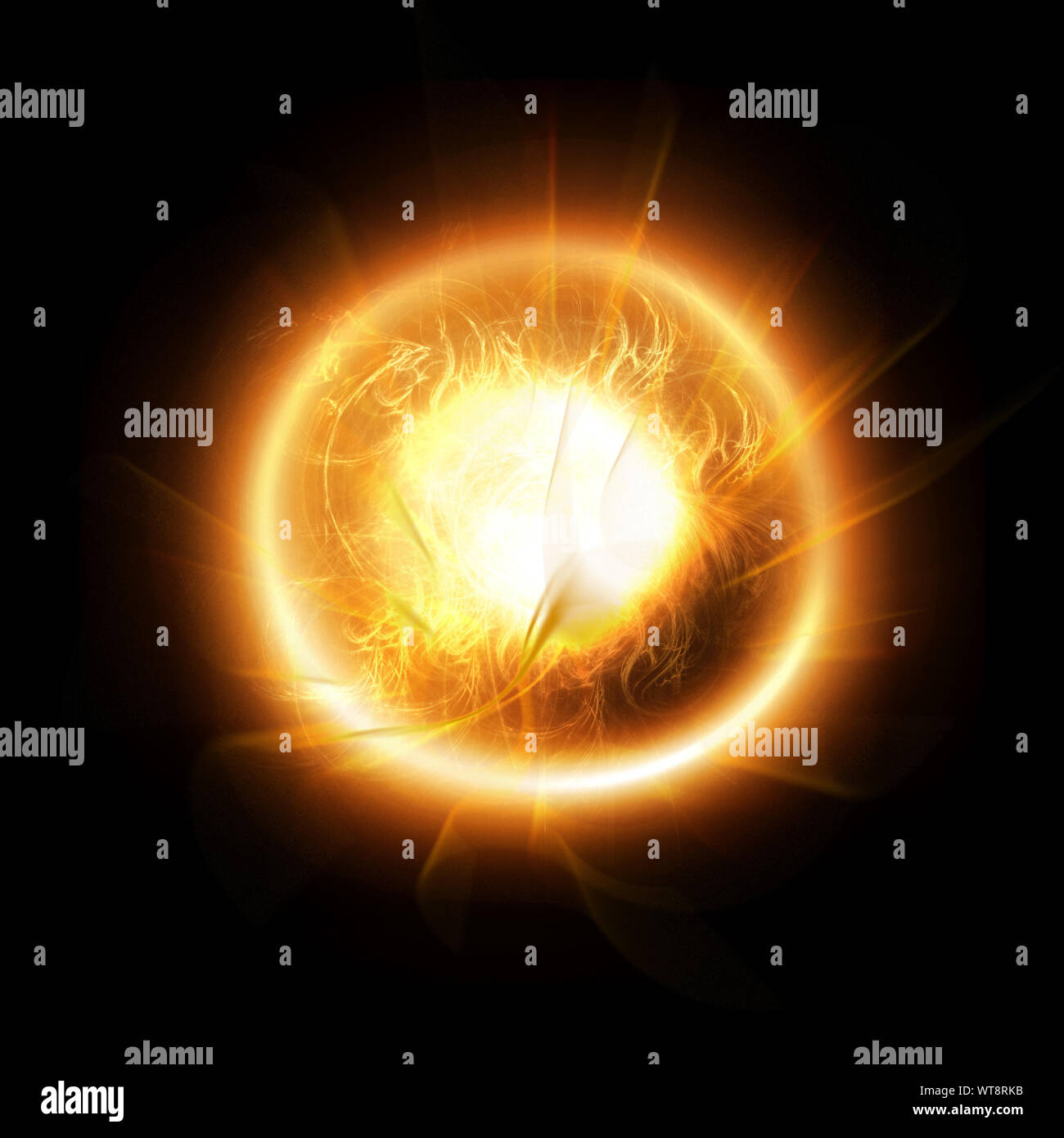 Illustration of sun burning, surface solar explosion background Stock ...