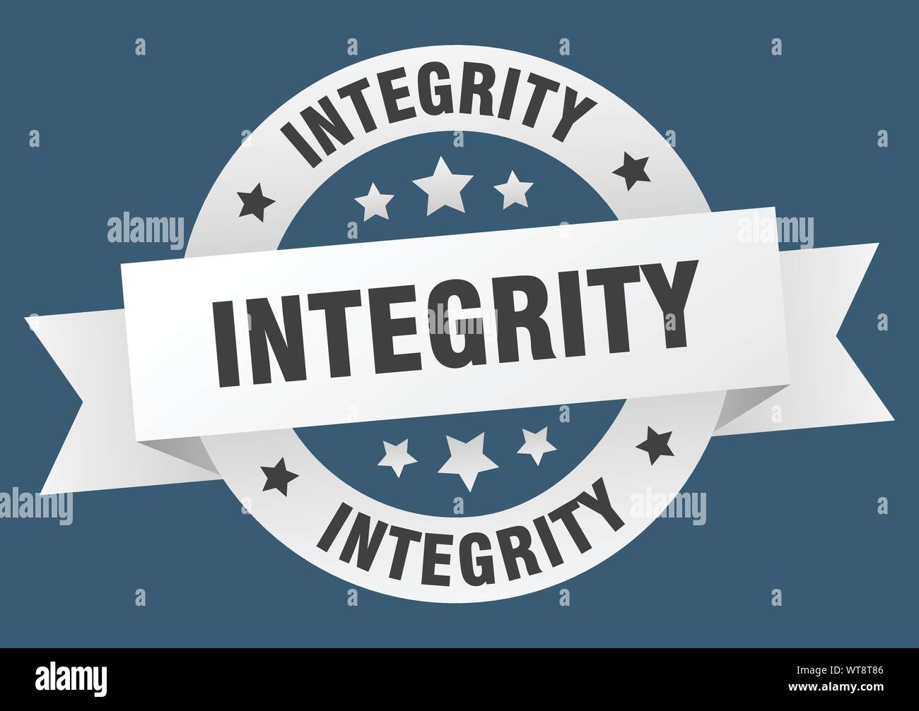 integrity ribbon. integrity round white sign. integrity Stock Vector ...