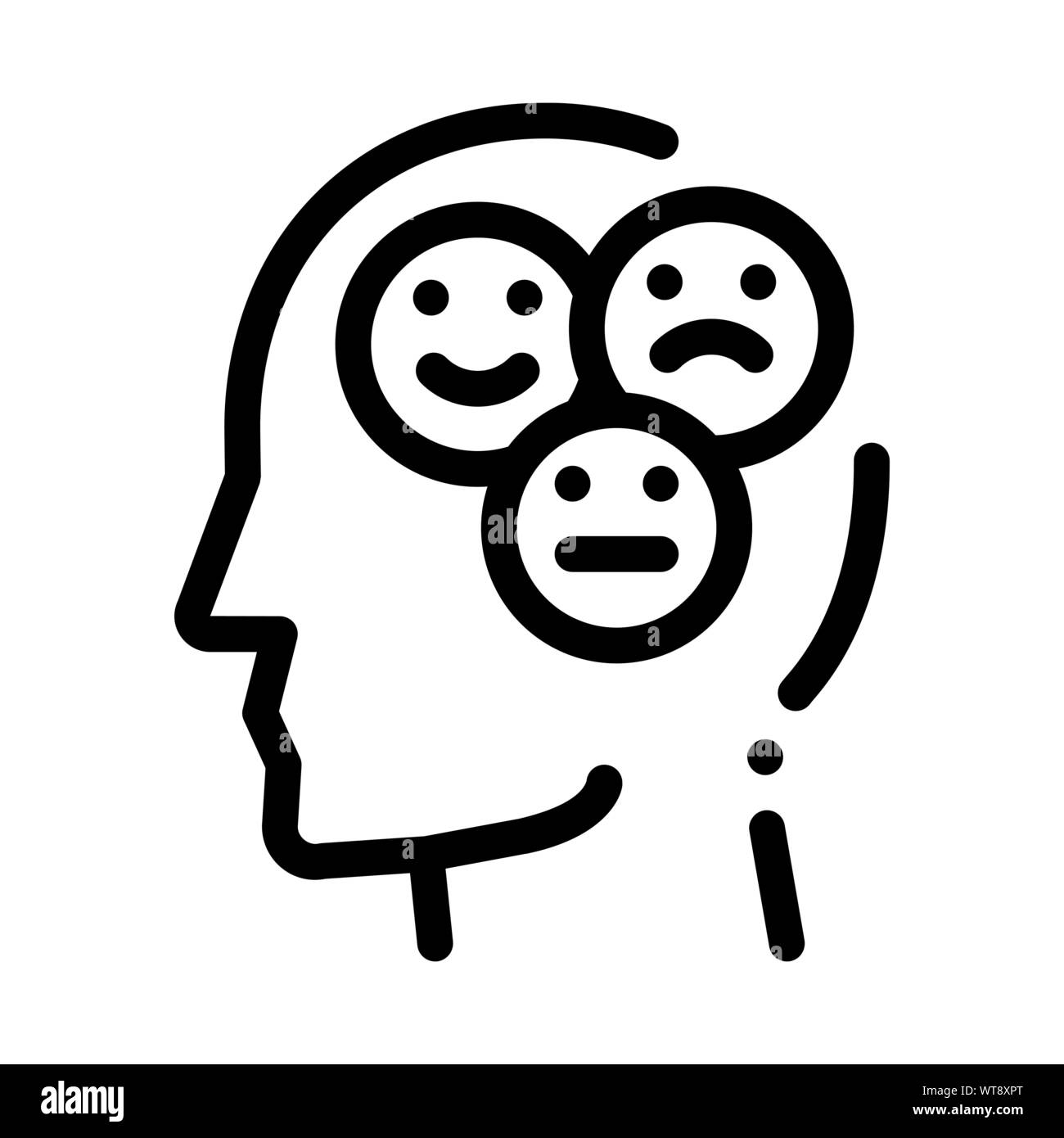 Different Mood Smile In Man Silhouette Mind Vector Stock Vector Image ...