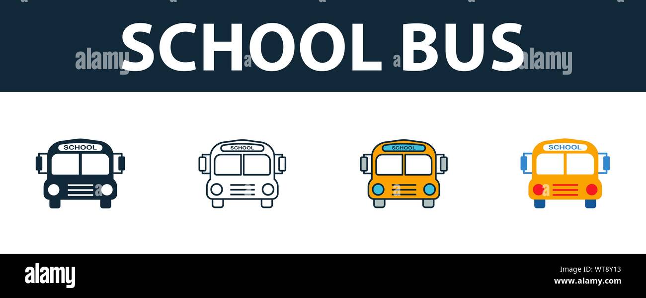 School Transport Icons