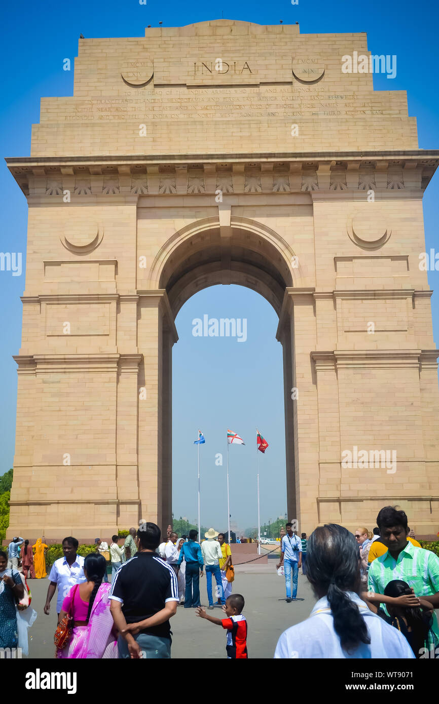 India Gate, New Delhi, India, January 2018 - Crowds gather outside ...