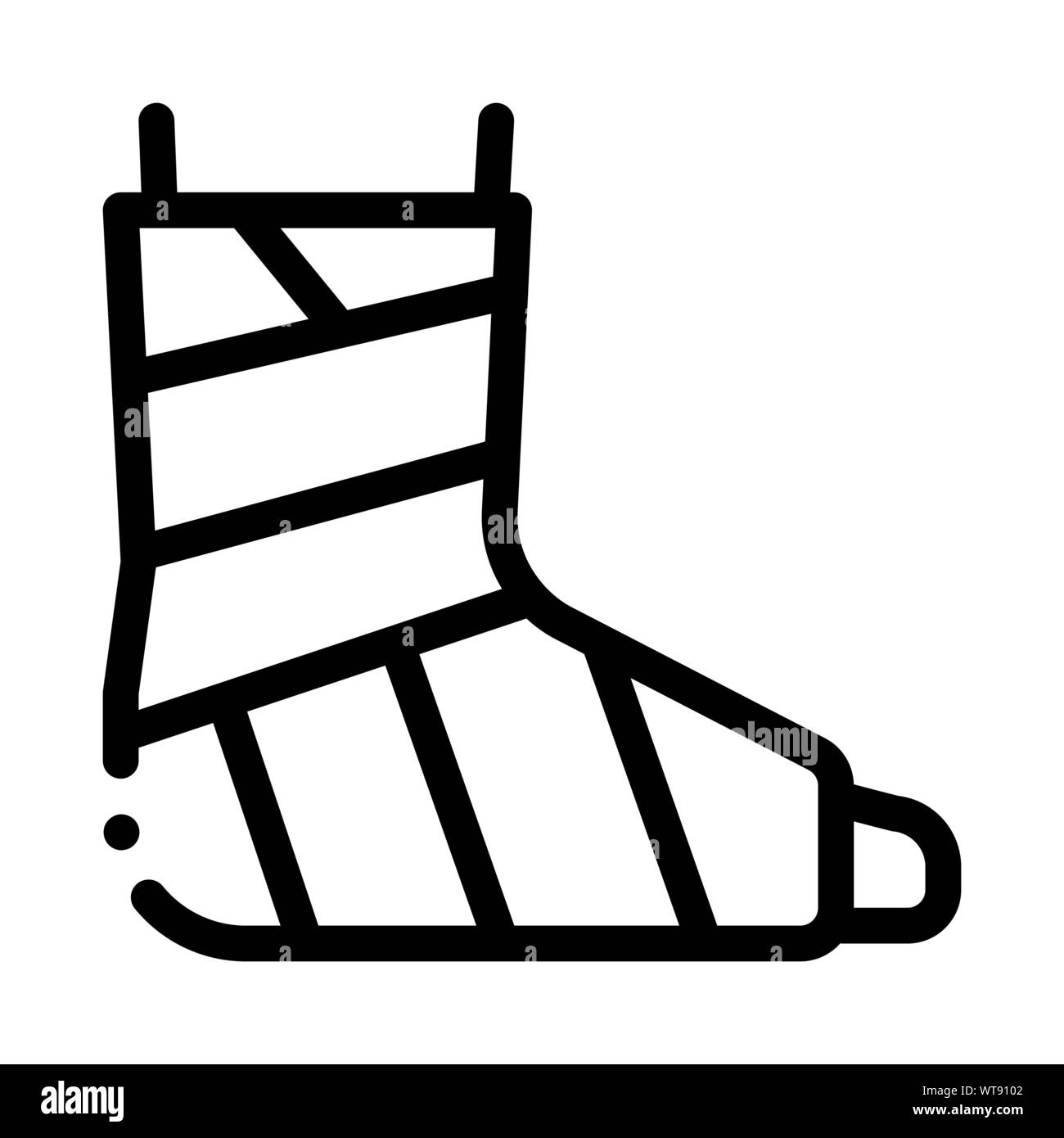 Leg Foot Gipsum Bandage Orthopedic Vector Icon Stock Vector Image & Art ...