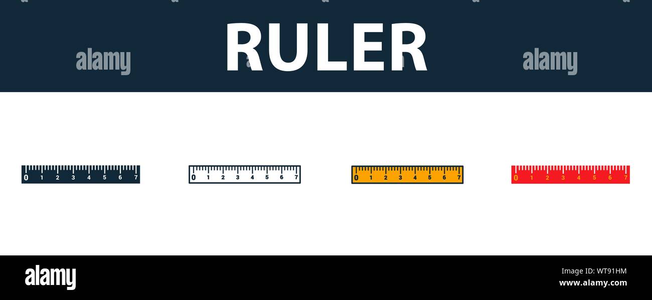 Ruler icon set. Four elements in diferent styles from school icons ...