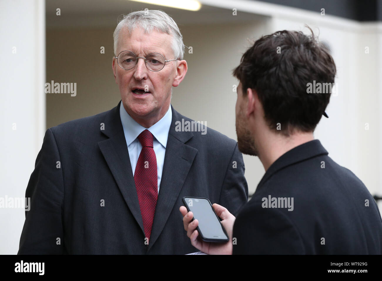 Labour MP for Leeds Central, Hilary Benn, outside the Houses of ...