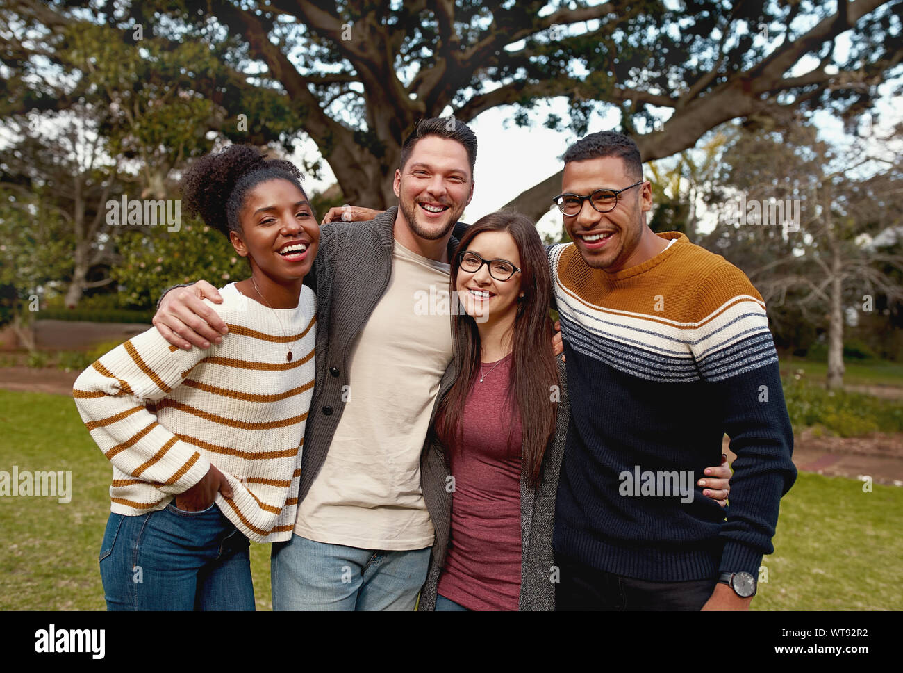 Multicultural friend hug hi-res stock photography and images - Alamy